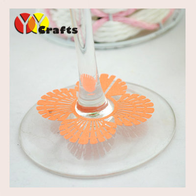 Laser cut shell Wine Claims , wine glass bottom decoration card