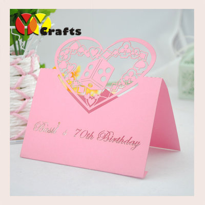 Handmade Heart Wedding Place Card Holder Table Name Hot Pink