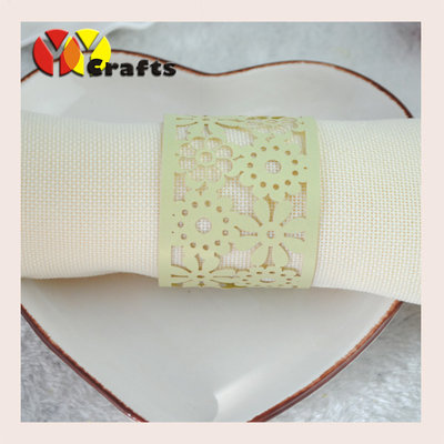Wedding napkin rings laser cut handmade with intricate flower design