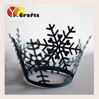 Snow Laser Cut Cupcake Wrappers for Christmas party delicate