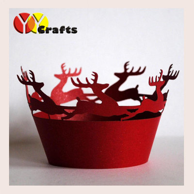 Chrismas decoration various colors customize size  laser cut paper  cupcake holder