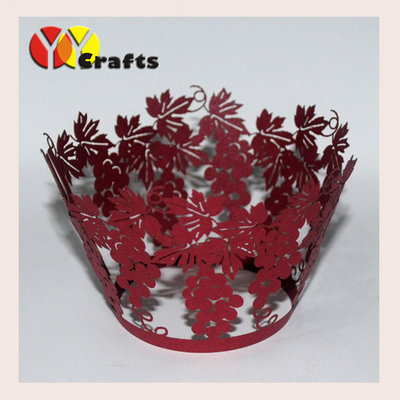 Delicate Laser Cut Cupcake Wrappers grape design for wedding birthday party