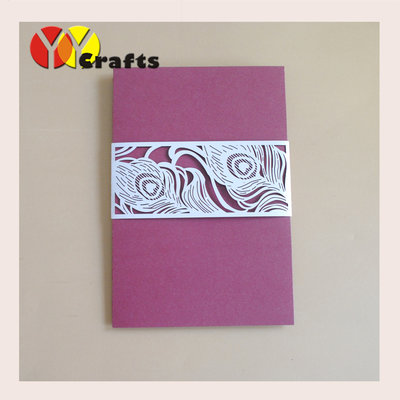laser Cut wedding invitation envelope Ring Pearl paper Customized decorated Invitation Envelope Ring