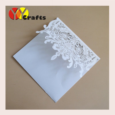 White pearl paper laser cut elegant envelopes suit for all kinds invitation cards,decorated invitation cards