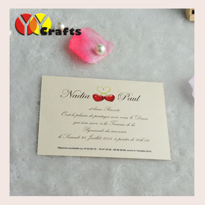 Printing customized wedding RSVP cards metallic paper , Customised Thank You Cards