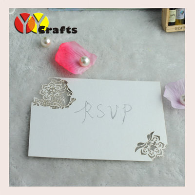 Printing Thank You Cards laser cut paper , Wedding RSVP cards with envelopes
