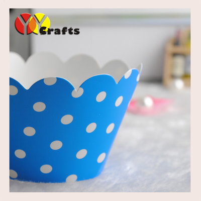 Party Colorful Cupcake Wrappers Dot Greaseproof , Purple Cupcake Holders