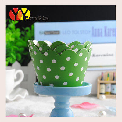Muffin Decoraton Green Paper Cupcake Wrappers For Weddings