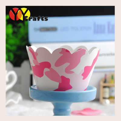 Pointed lace cupcake wrappers color paper Printed for wedding