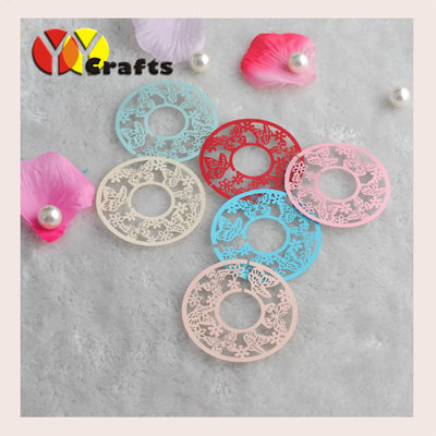 Pink wedding glass laser cut Wine Glass Card butterfly shape decoration