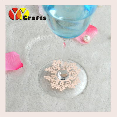 Laser cutting wine claims butterfly design various of colors wedding favors