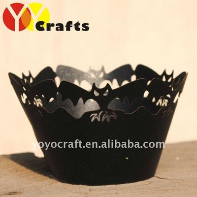 Holloween party Laser Cut Cupcake Holder black color Non stick Eco - friendly