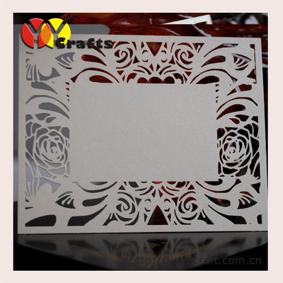 Rose Wedding Thank You Card Elegant laser cut flower branch