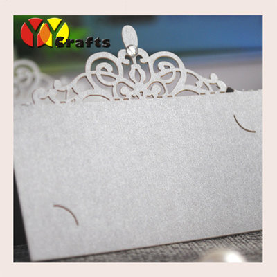 Elegant lace flower Wedding Table Place Cards paper laser cut  with buckle