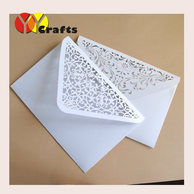 White pearl paper laser cut elegant envelopes suit for all kinds invitation cards,decorated invitation cards