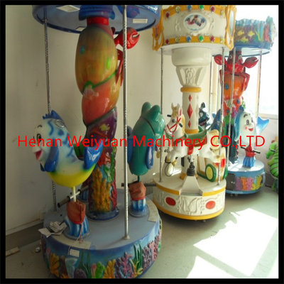 Funny kiddie rides 3 seat merry go round mini carousel for sale supplier
