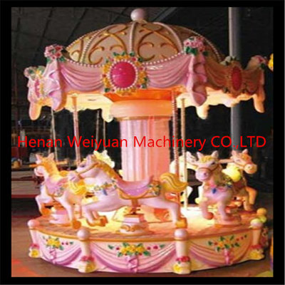 6 seats music mini carousel horse,lovely carousel for sale supplier