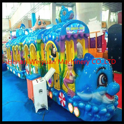 Children loved amusement park rides electric  trackless train supplier