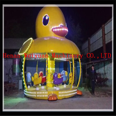 Popular and beautiful amusement park ride yellow duck carousel supplier