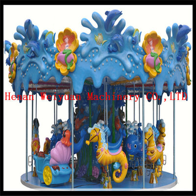new product rides Chrismas carnival park rides sea horse carousel supplier