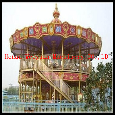 kiddie ride amusement double floor carousel with CE certificate supplier