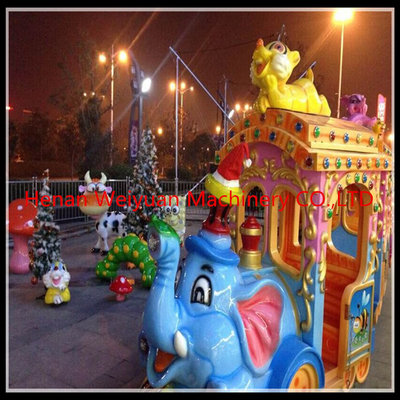 Big attraction!! kiddie amusement park train rides elephant train for sale supplier