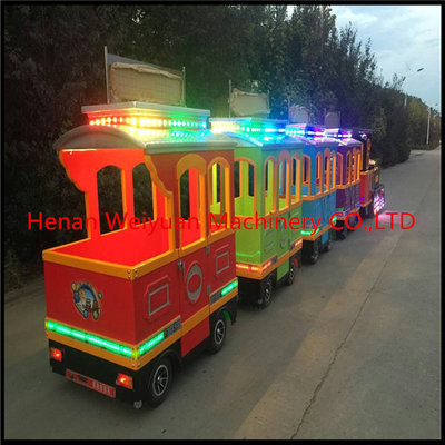 2 years warranty for 4 couches 18 seats Electric amusement park used trackless train hot sale supplier