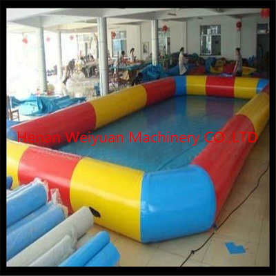 PVC 0.9 yellow and red color inflatable swimming pool large inflatable pool for sale supplier