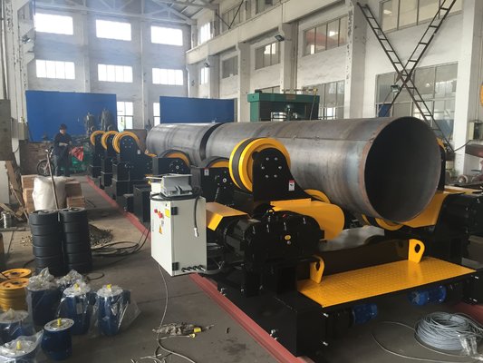 Sondern Sie Antriebs-Selbstübereinstimmenden Schweißens-Rotator 300 x 120mm der Gummi-Räder 10 Tonne aus