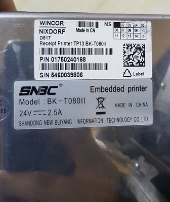 Wincor TP13 BK-T080II receipt printer 01750240168 supplier