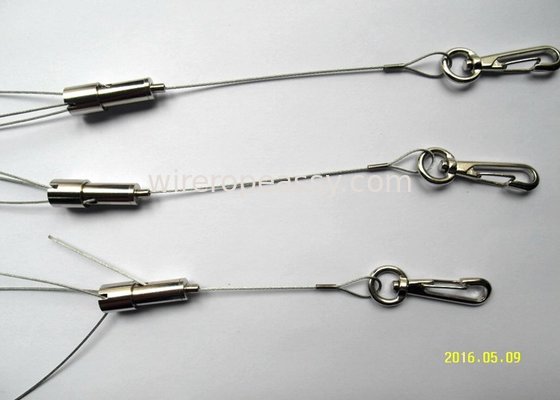 Galvanized / Stainless Steel Wire Ropes With Swivel Hooks and Pins