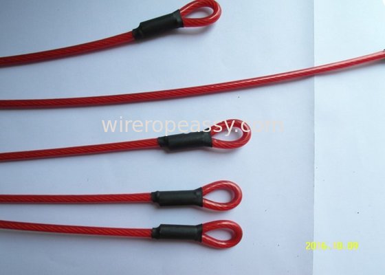 5.0mm PU Coated Stainless Steel Cable Assembly With Stainless Terminals / Loop