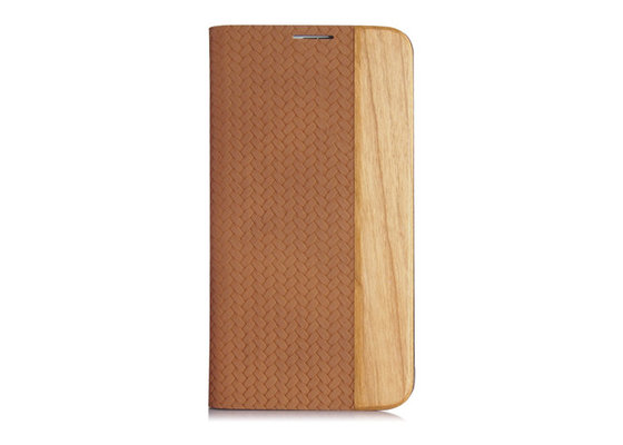 Wood Samsung Galaxy S5 Wallet Case Brown Personalized Leather Flip Phone Case