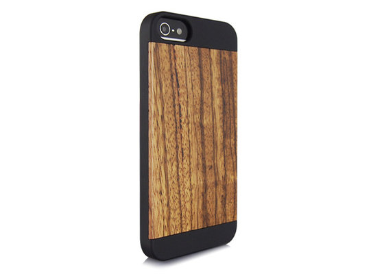 Handmade Zebra Wood and PC iPhone 5 Wooden Back Protection Case Shock Resistant