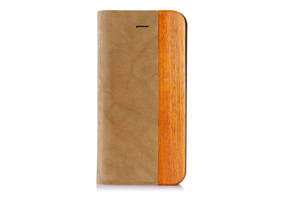 Luxury Apple iPhone 5 / 5s iPhone Leather Folio Case With Real Wood
