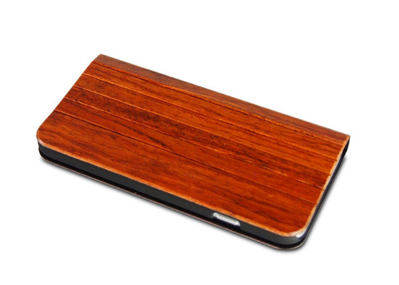 Rugged Iphone 6 Phone Case Fashion Wooden Cell Phone Case With Stand