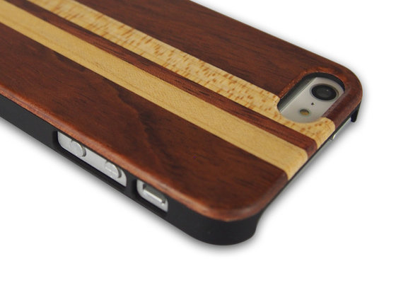 Shock Absorbing Wood Apple Iphone Protective Cases , Custom Mobile Phone Shell