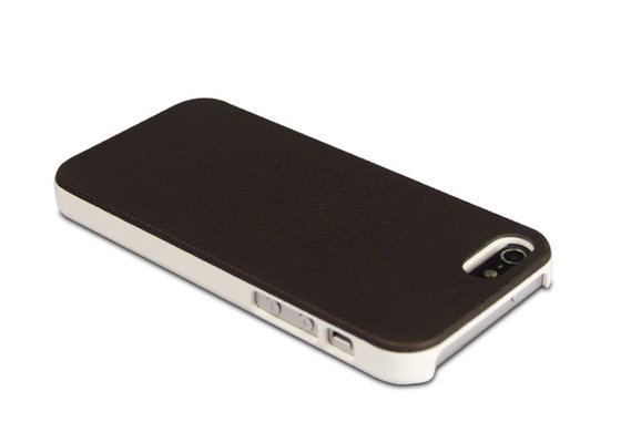 Iphone5 / 5s Classical Black Leather Apple Iphone Protective Cases With PC Shell