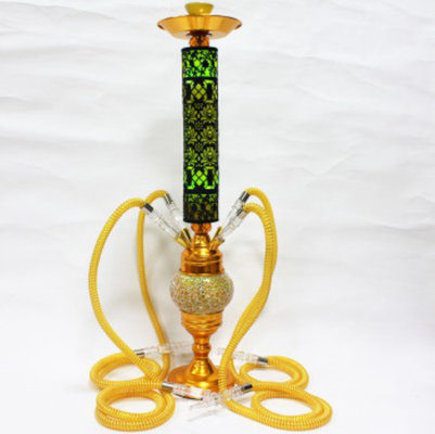 Woyu Luxurious Design Resin Hookah 2 LED Light Shisha Nargile 4 Tubes Share with Friends