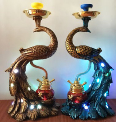 Woyu 2018 Big Size Peacock Luxury Customers Design Resin Material Hookah Shisha for Clubs