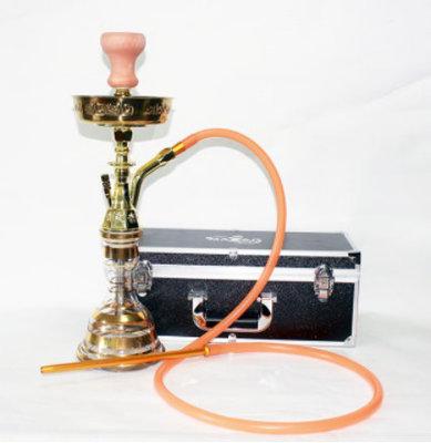 Luxurious Golden Sheesha Zinc Alloy Hookah High End Charcoal Plate with Aluminum Suitcase