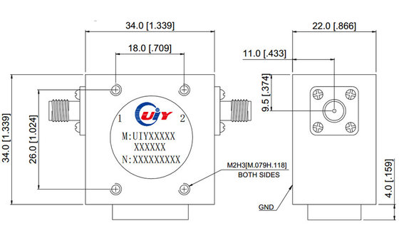 700MHz to 26.5GHz SMA coaxial isolator GSM,CDMA,WCDMA,LTE,L.S.C.X band, etc