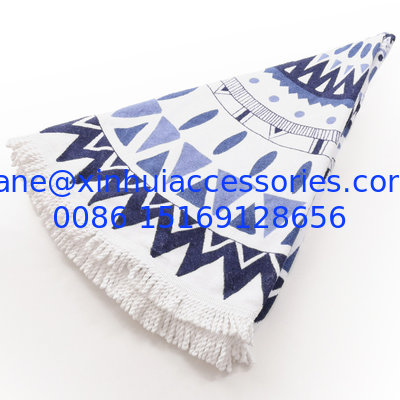 summer round beach towels customize design with low MOQ low price supplier