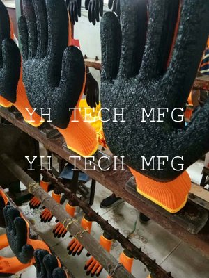 Winter Gloves,10G Polyester Loop Brushed Glove Latex Coated Crinkle