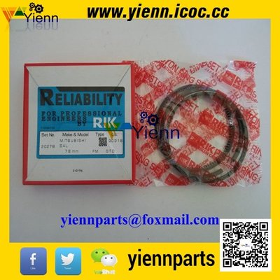 Mitsubishi S3L2 S3L overhual rebuil kit Piston+ring+cylinder liner+gasket kit head gasket+crankshaft bearing set+valve