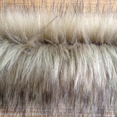 2020 Garments Collars and Trims Tip Dyed Long Pile Faux Raccoon Fur Fabric