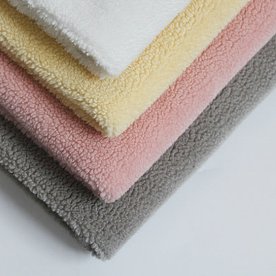 100% polyester fake sherpa fleece lining faux fur fabric