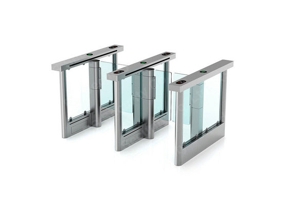 Glass Arm Supermarket Swing Gate Turnstile , Slimlane Barriers Access Control