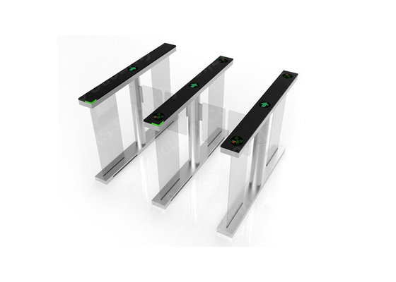 Smart Retractable Supermarket Swing Gate Pedestrain Slim Glass Turnstile