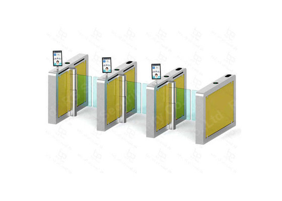 Biometrics Supermarket Swing Gate , Glass Arm Slim Turnstile System For Gym